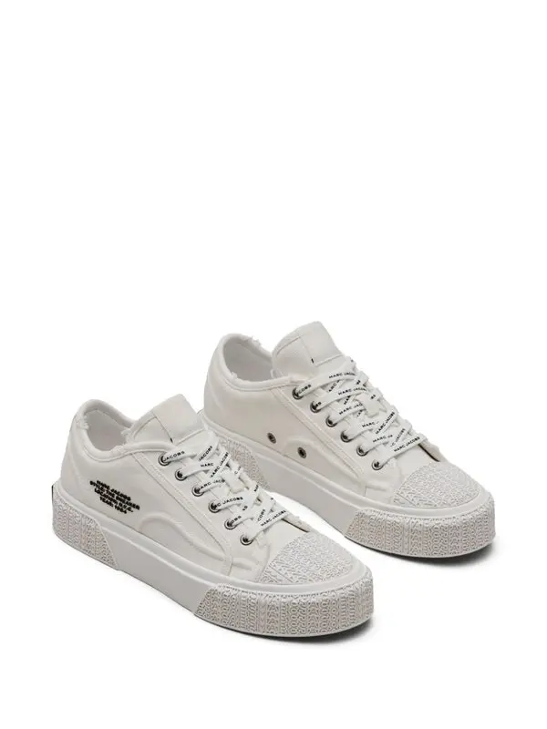 Marc Jacobs Distressed Canvas Sneakers - White