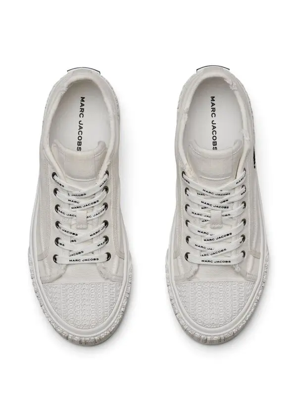 Marc Jacobs Distressed Canvas Sneakers - White