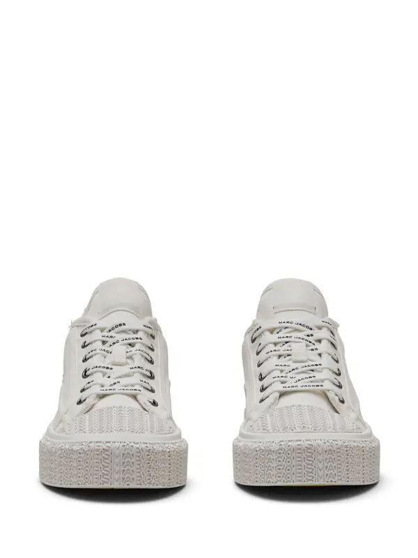 Marc Jacobs Distressed Canvas Sneakers - White