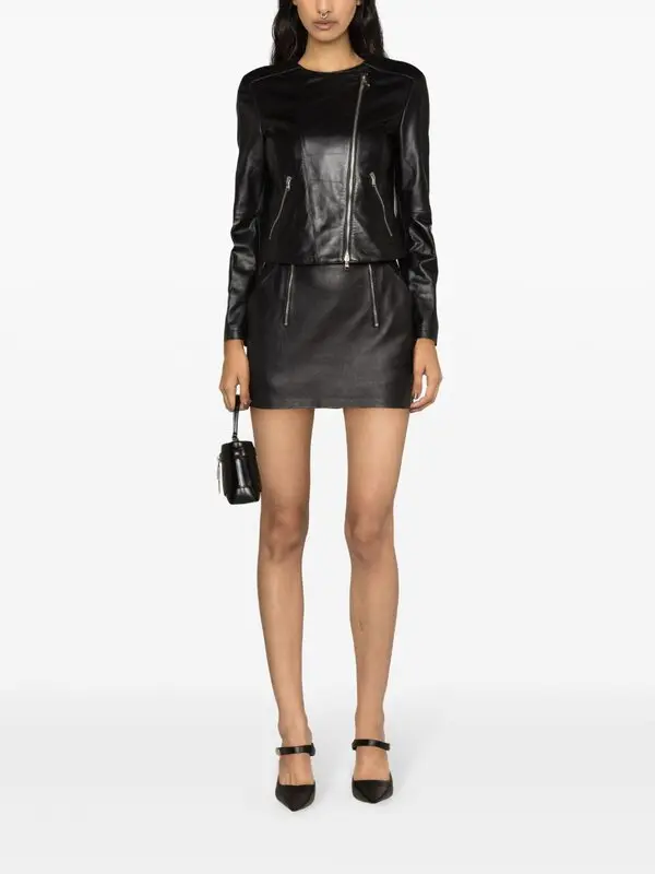 Patrizia Pepe Zip-up Leather Biker Jacket
