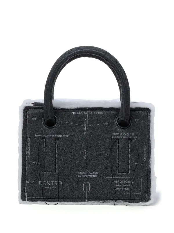 DENTRO Mini Otto Leather Tote Bag - Grey