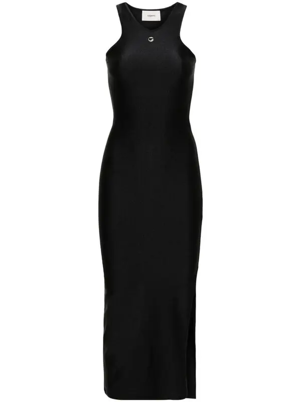 Coperni Logo-embellished Midi Dress - Black