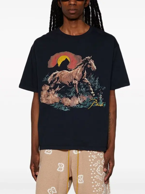 Rhude Santos Graphic-print Cotton T-shirt