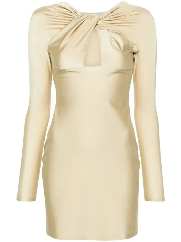 Coperni Cut-out Twisted Mini Dress - Neutrals