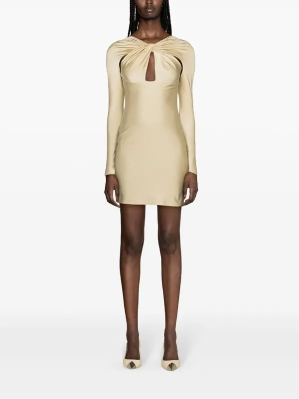 Coperni Cut-out Twisted Mini Dress - Neutrals