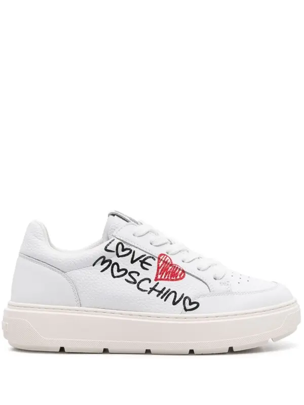 Moschino Logo-print Leather Sneakers