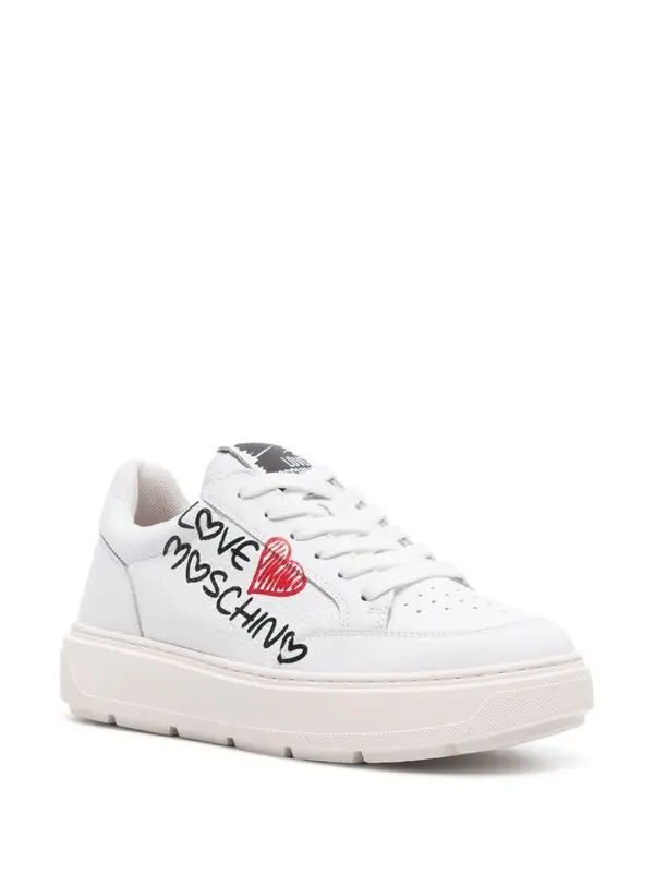 Moschino Logo-print Leather Sneakers