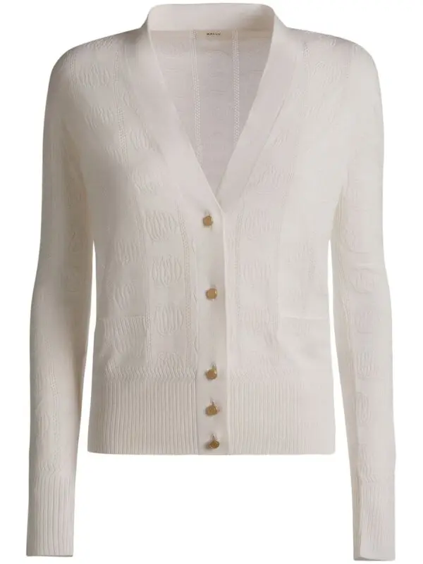 Bally Emblem Jacquard Silk-blend Cardigan