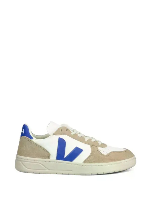 VEJA V-10 Chromefree Leather Sneakers - Neutrals