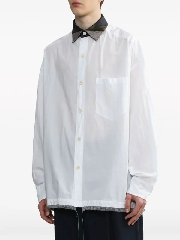 Kolor Striped-collar Cotton Shirt
