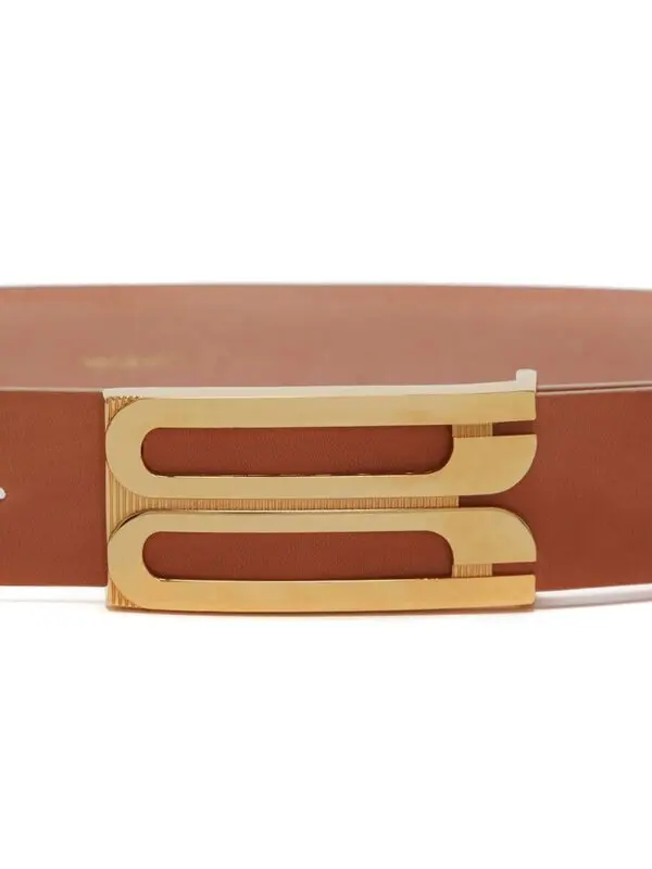 Victoria Beckham Frame Leather Belt - Neutrals