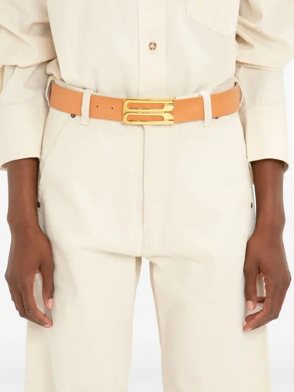Victoria Beckham Frame Leather Belt - Neutrals