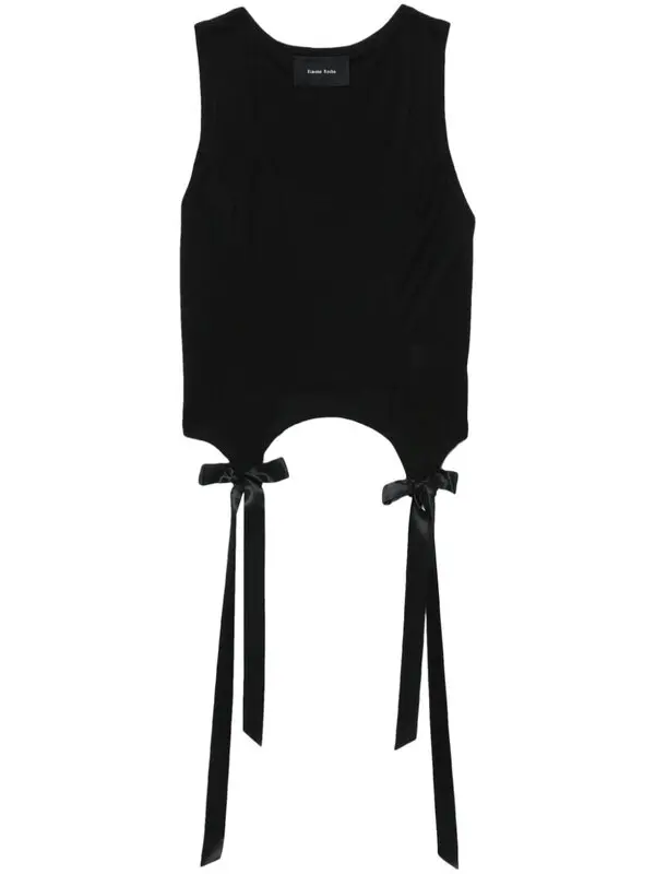 Simone Rocha Bow And Ribbon-detail Vest - Black