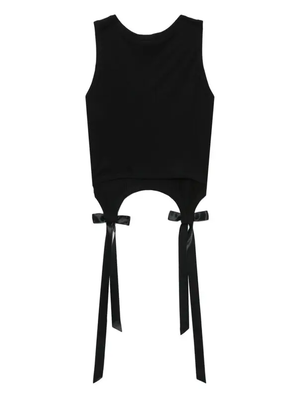 Simone Rocha Bow And Ribbon-detail Vest - Black