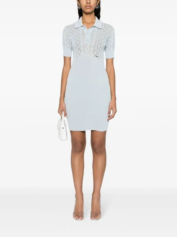 Dsquared2 Open-knit Polo-collar Dress