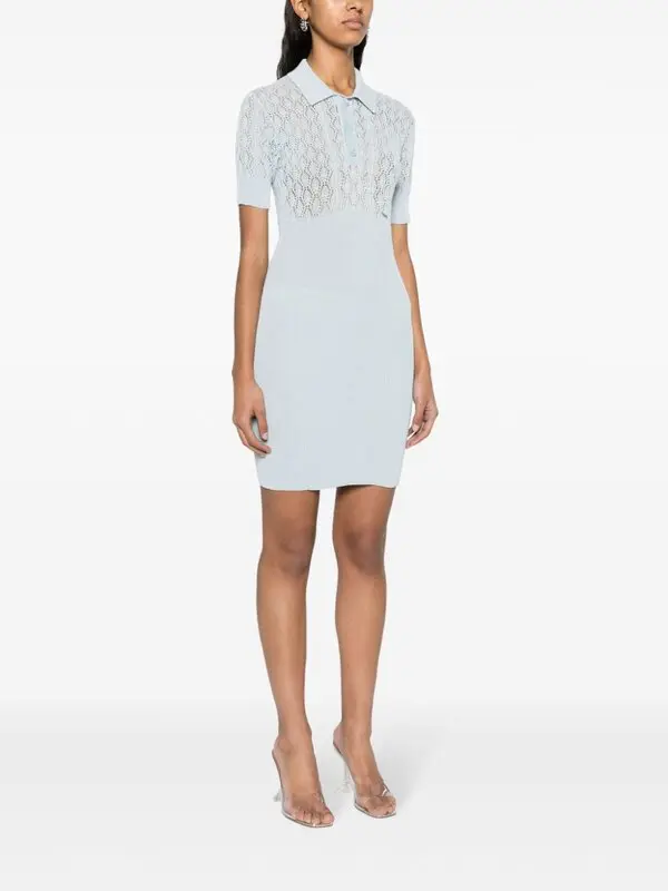 Dsquared2 Open-knit Polo-collar Dress