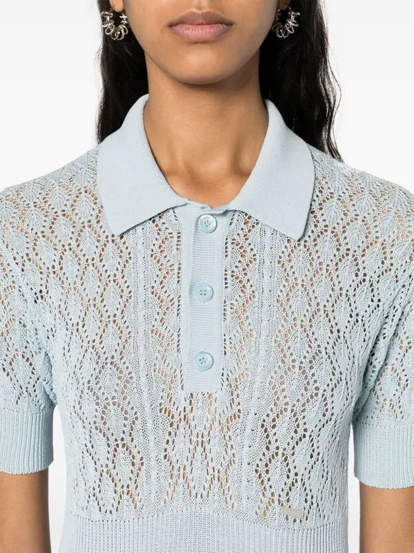 Dsquared2 Open-knit Polo-collar Dress