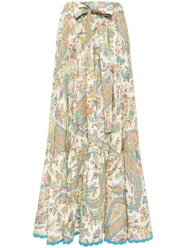Etro Paisley-print Cotton Skirt - Multicolour