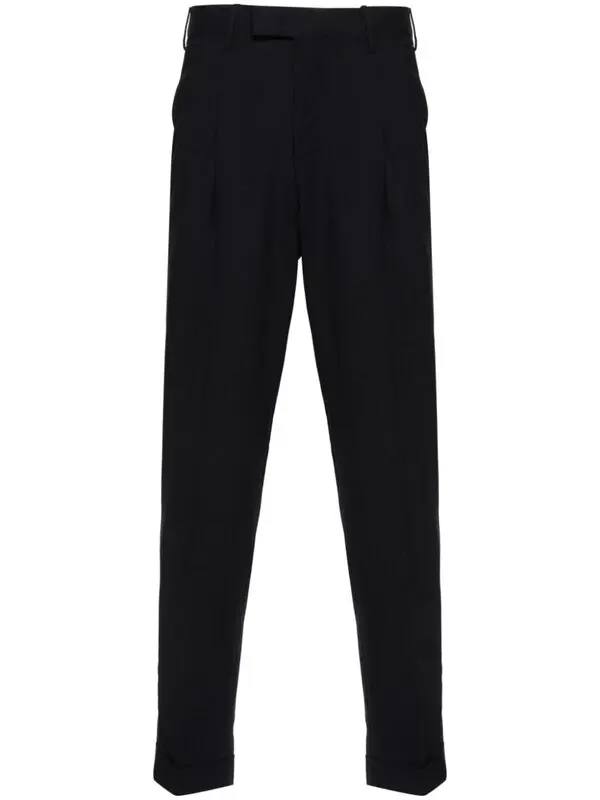 PT TORINO Pleated Slim-cut Trousers - Blue