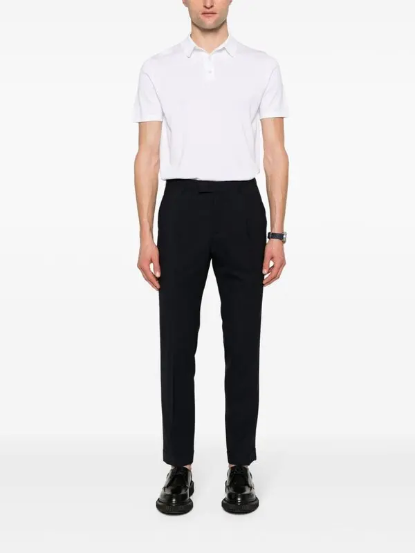 PT TORINO Pleated Slim-cut Trousers - Blue