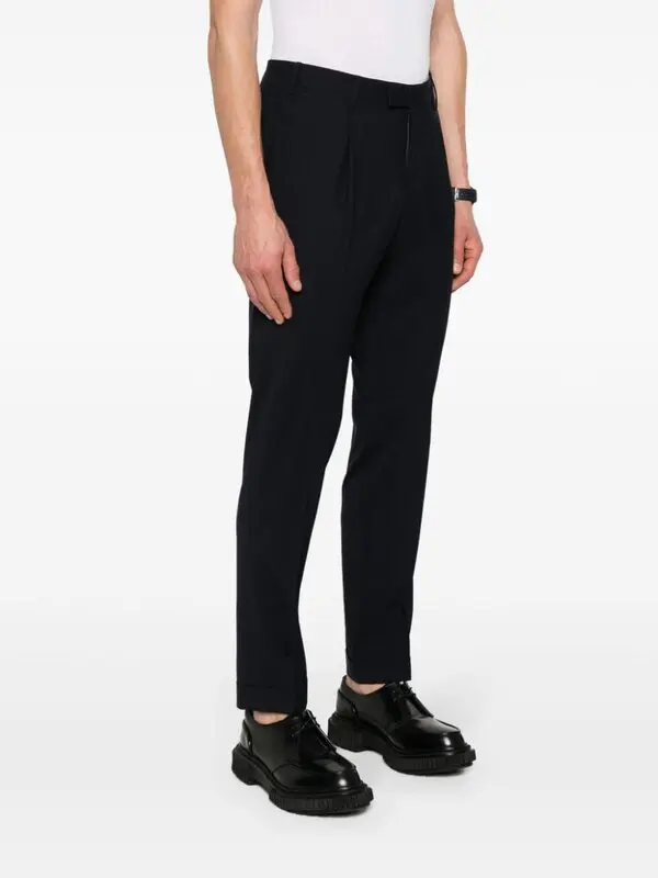 PT TORINO Pleated Slim-cut Trousers - Blue