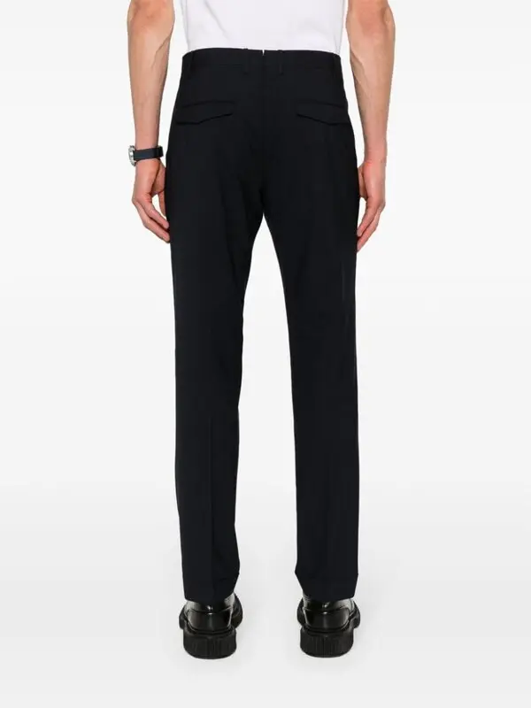PT TORINO Pleated Slim-cut Trousers - Blue