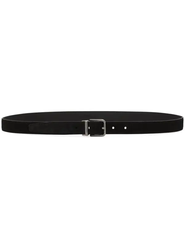 Dolce & Gabbana Logo-engraved Leather Belt - Black