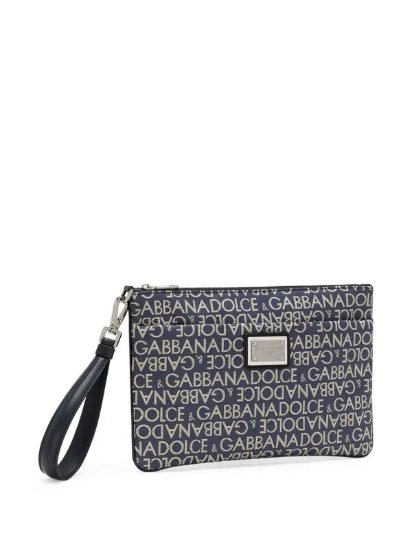 Dolce & Gabbana Logo-plaque Jacquard Clutch