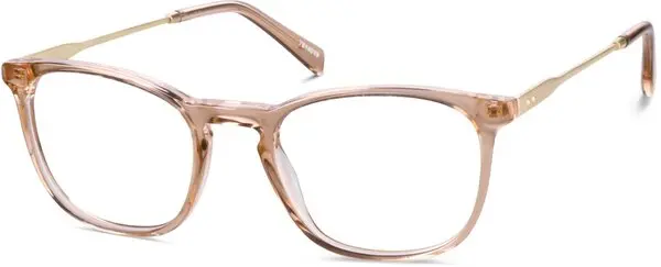 Zenni Classic Square Full Rim Frame Glasses - Tea