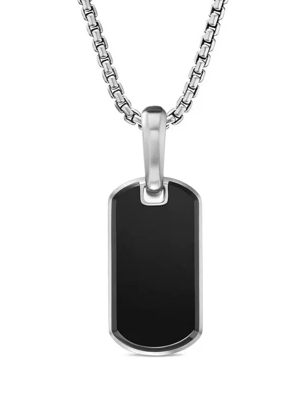 David Yurman Sterling Silver Chevron Tag - Black