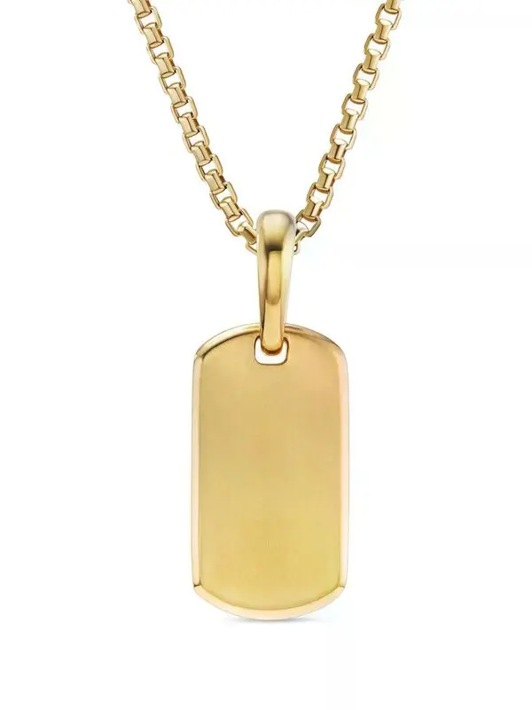 David Yurman 18kt Yellow Chevron Tag - Gold