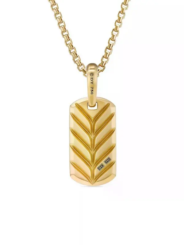 David Yurman 18kt Yellow Chevron Tag