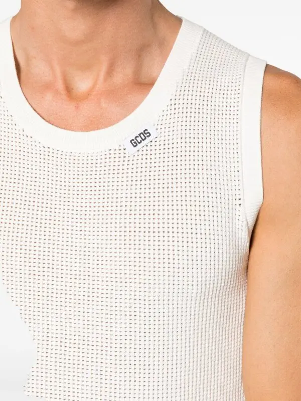 Gcds Waffle-knit Sleeveless Jumper