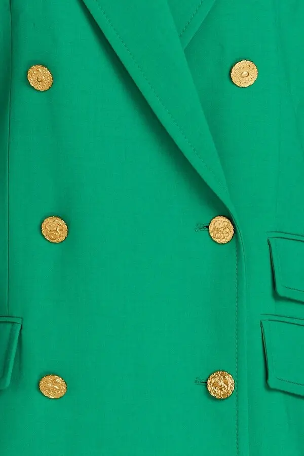 Zimmermann Double-breasted Crepe Blazer - Green