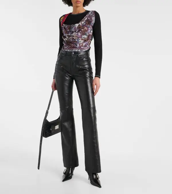 MARINE SERRE Silk Scarves Draped Jersey Top