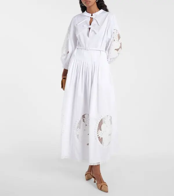 Oscar De La Renta Cotton Blend Maxi Dress