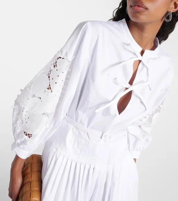 Oscar De La Renta Cotton Blend Maxi Dress