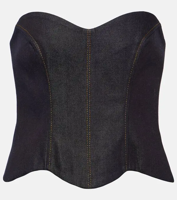 AYA MUSE Hyn Denim Bustier Top - Blue