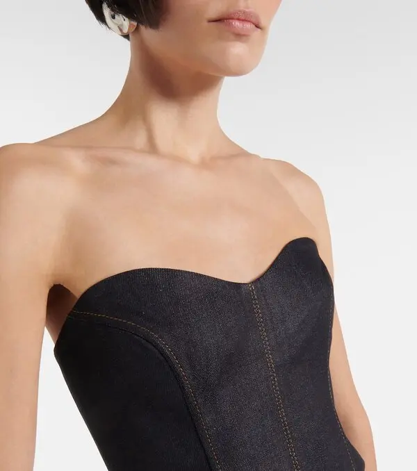 AYA MUSE Hyn Denim Bustier Top