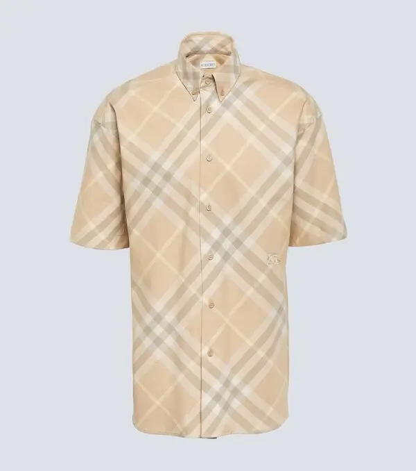 Burberry Check Cotton Shirt - Beige