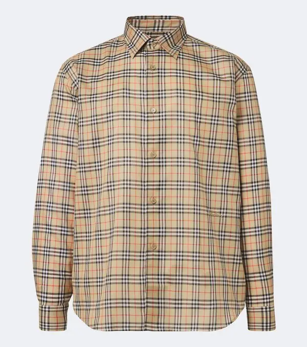 Burberry Check Cotton Shirt - Beige