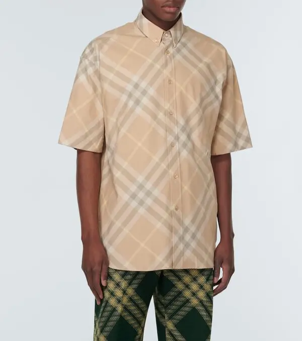 Burberry Check Cotton Shirt - Beige