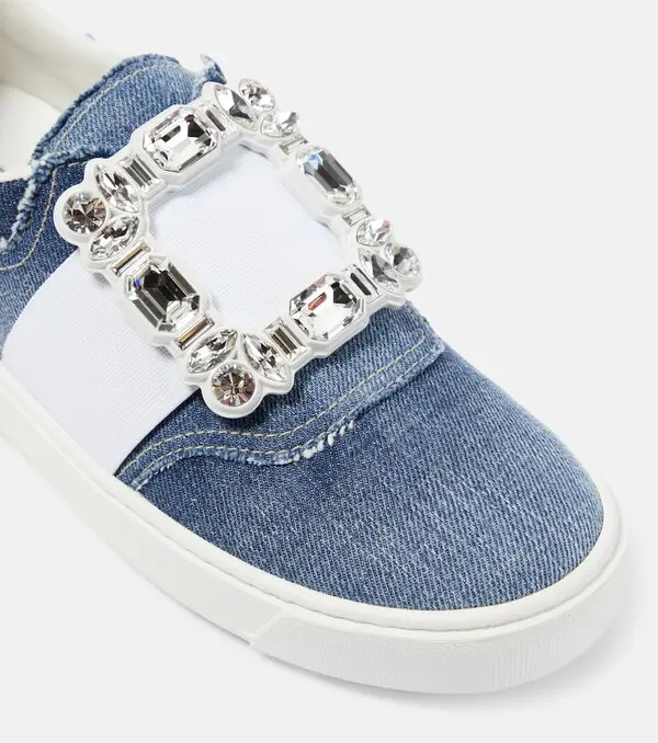 ROGER VIVIER Very Vivier Fringed Denim Sneakers