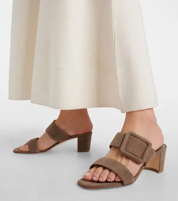 Manolo Blahnik Newton 50 Suede Mules