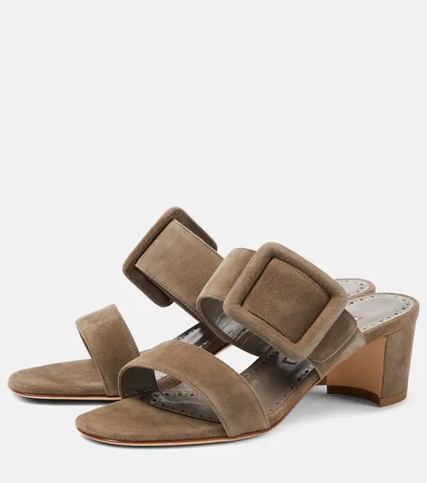Manolo Blahnik Newton 50 Suede Mules