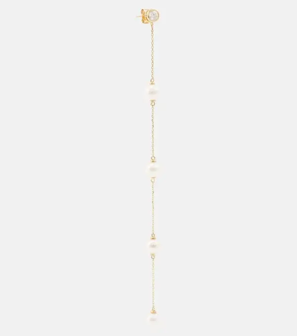 Mateo 14kt Diamond And Pearl Earrings