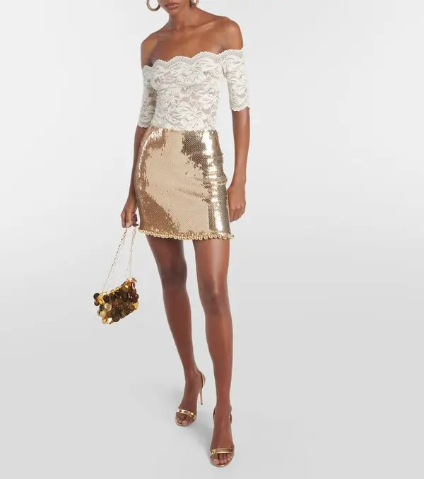Rabanne Off-shoulder Lace Top