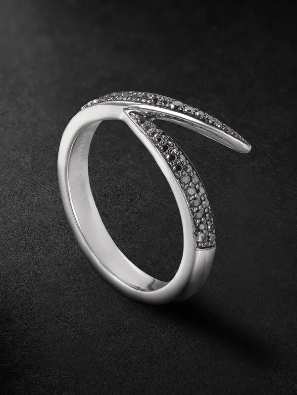SHAUN LEANE 18-karat White Gold Ring With Diamonds - Silver