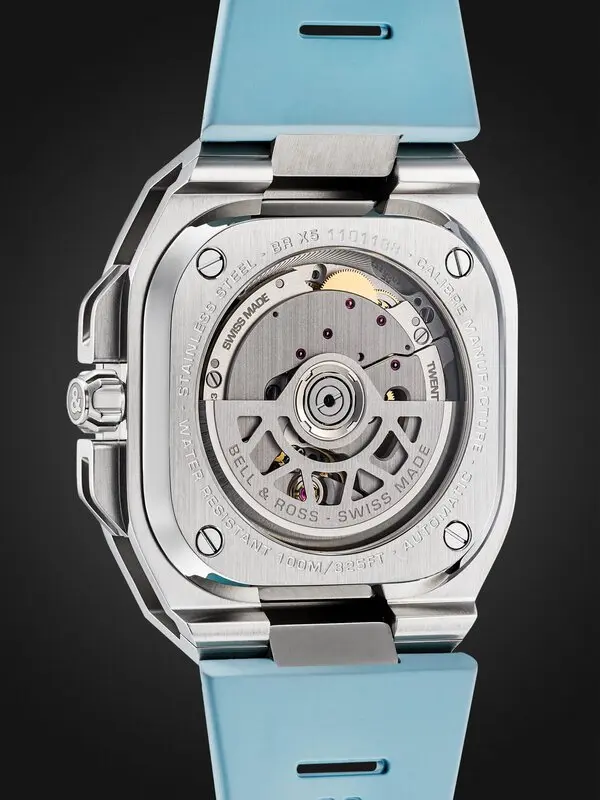 BELL & ROSS Br-x5 Automatic 41mm Steel And Rubber Watch - Blue