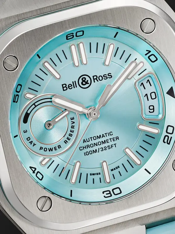 BELL & ROSS Br-x5 Automatic 41mm Steel And Rubber Watch - Blue
